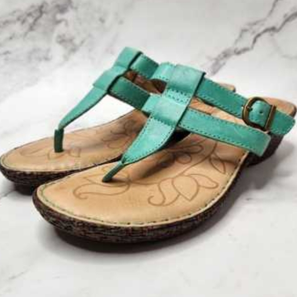 Born | Shoes | Born Comfort Strappy Teal Sandals | Poshmark